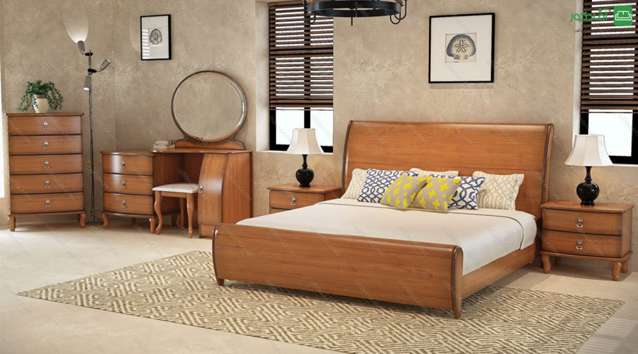 قیمت و خرید تخت خواب دو نفره شیک،چوبی و فلزی + ارسال | آف دکور