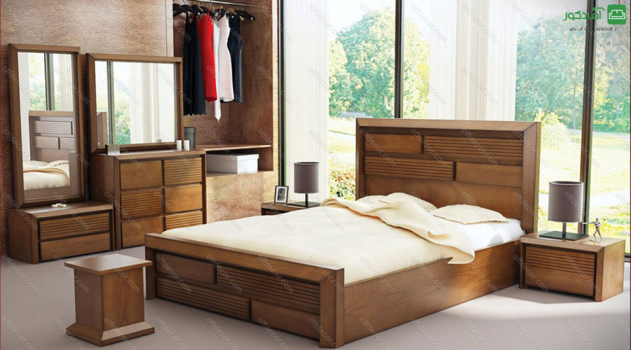 قیمت و خرید تخت خواب دو نفره شیک،چوبی و فلزی + ارسال | آف دکور