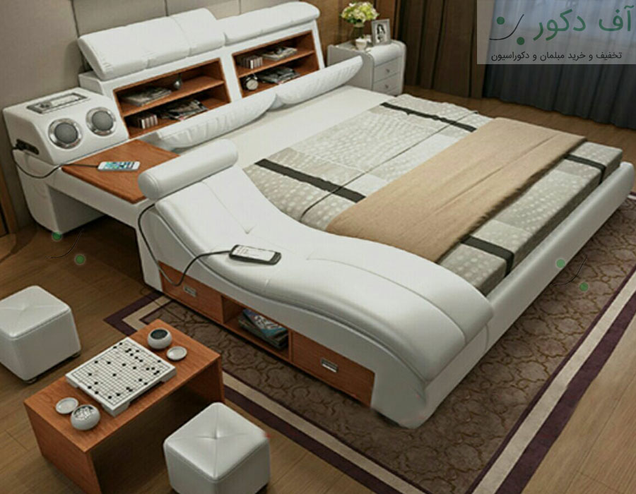 تخت خواب دو نفره ماساژور هوشمند لوگانو آف دکور