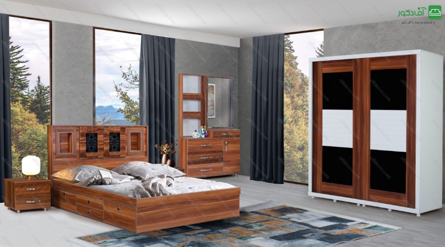 قیمت و خرید تخت خواب دو نفره شیک،چوبی و فلزی + ارسال | آف دکور