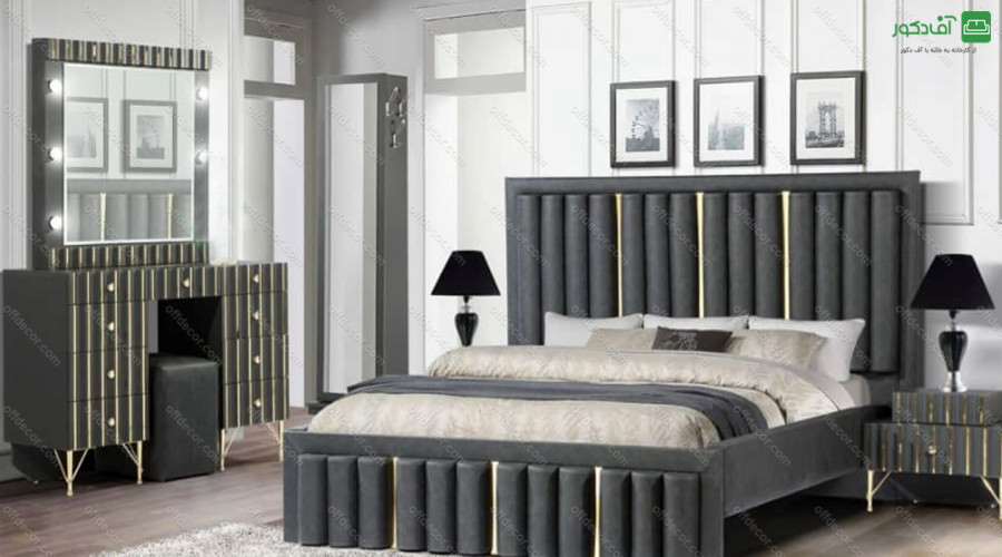 قیمت و خرید تخت خواب دو نفره شیک،چوبی و فلزی + ارسال | آف دکور
