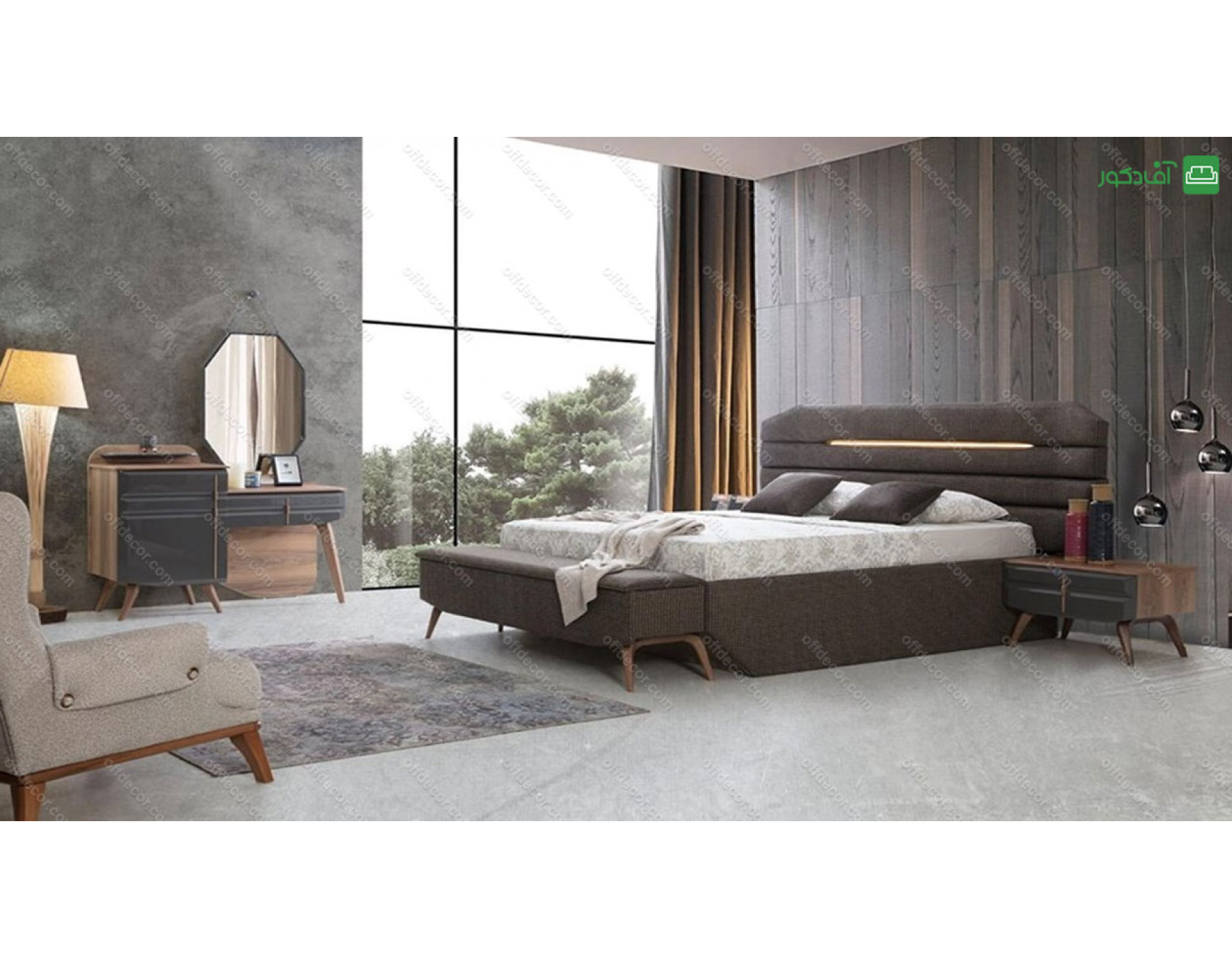 تخت خواب دو نفره هومان | آف دکور