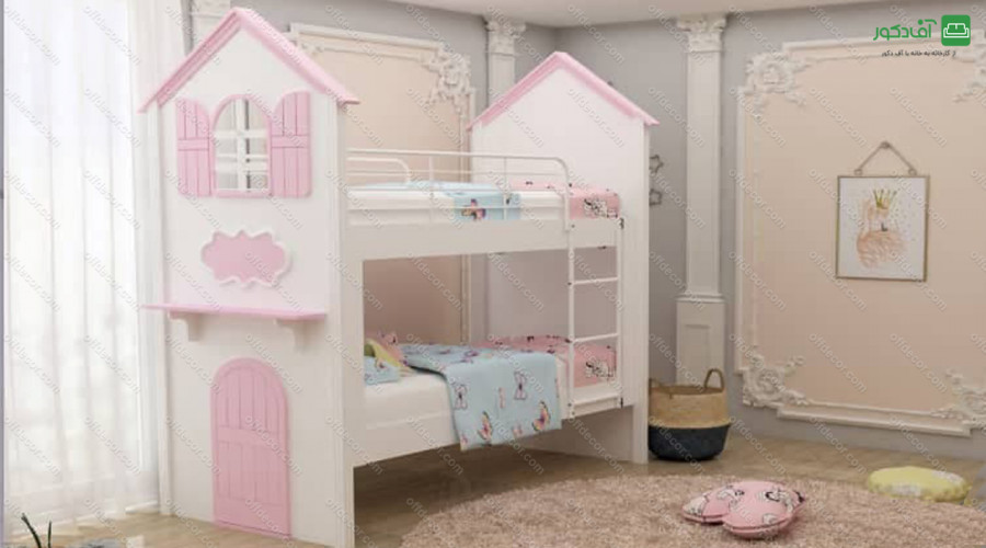 قیمت و خرید تخت خواب دو طبقه نوجوان دخترانه پسرانه +ارسال | آف دکور